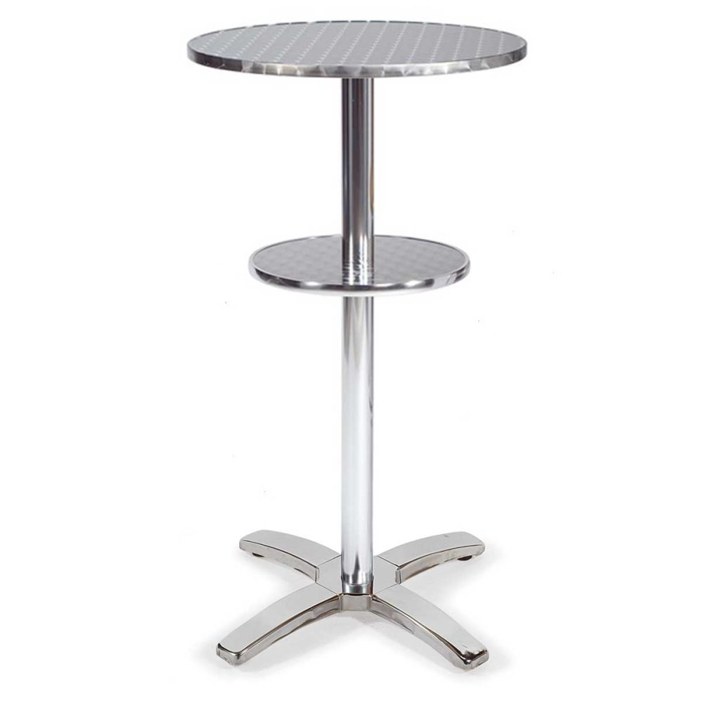 suecia-alta-2-tapas-mesa-aluminio-4-patas-tablero-redondo-inox | Reyma ...